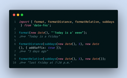 date-fns อีกหนึ่ง package node น่าใช้